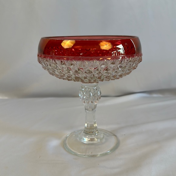 Indiana Glass | Accents | Vintage Indiana Glass Diamond Point Ruby ...